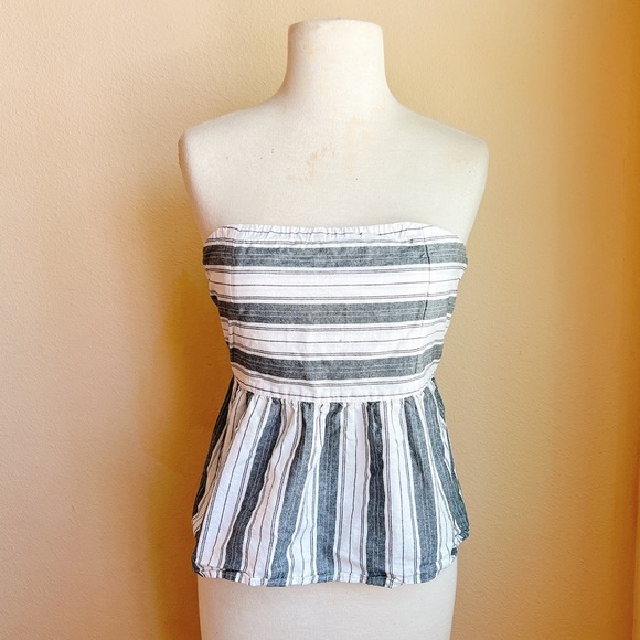 Socialite | Tops | Socialite Striped Linen Tube Top | Poshmark